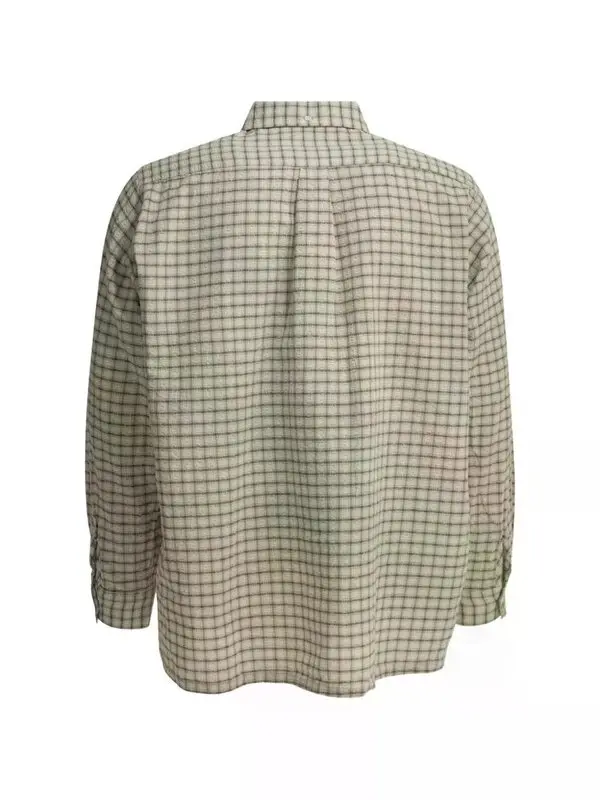BEAMS Check-pattern Seersucker Shirt