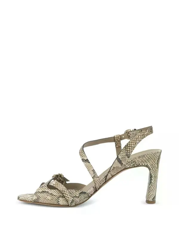 DEL CARLO Snakeskin-effect Buckle Sandals