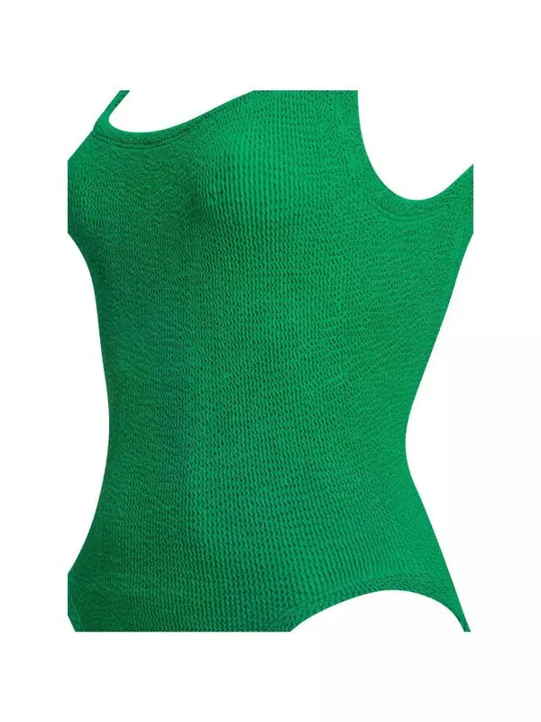 Hunza G Crinkle-effect Square-neck Swimsuit