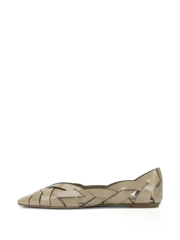 DEL CARLO Interwoven Pointed-toe Ballet Flats