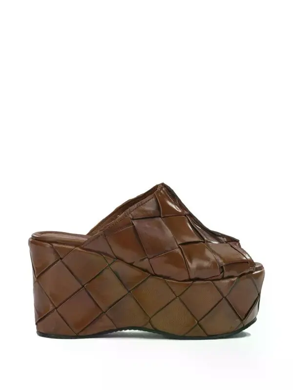 PONS QUINTANA Elisa Woven Leather Platform Sandals