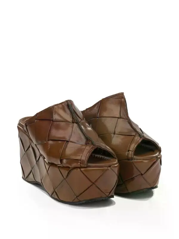 PONS QUINTANA Elisa Woven Leather Platform Sandals