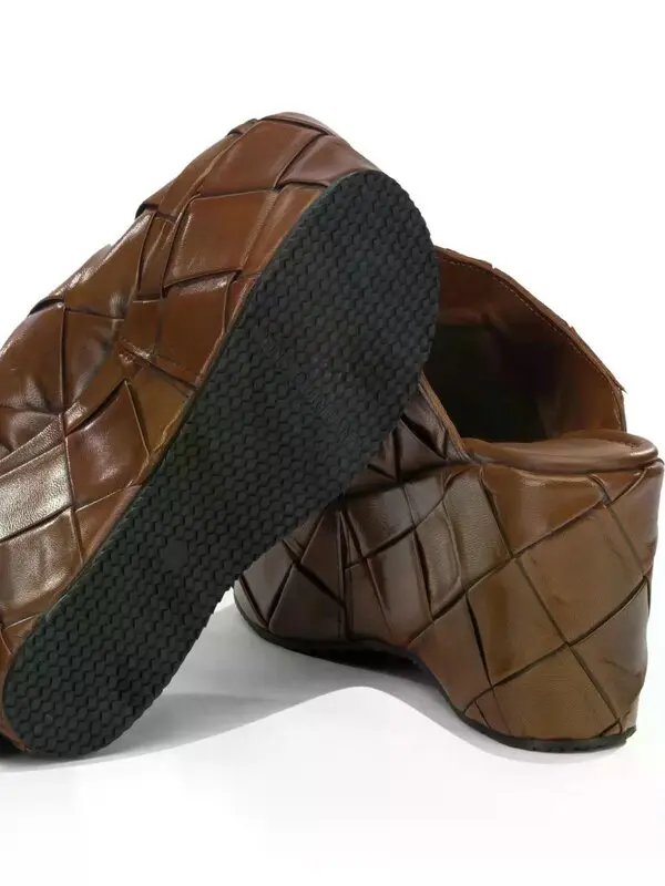 PONS QUINTANA Elisa Woven Leather Platform Sandals