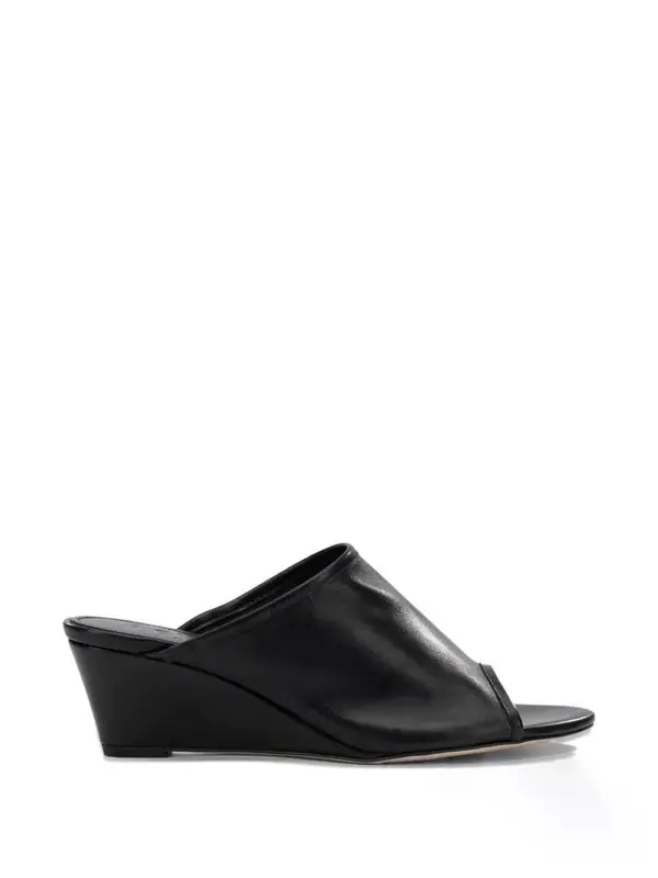 AeydĒ Suzanne Wedge Leather Sandals - Black
