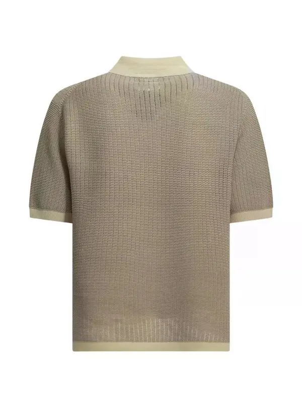 BEAMS Textured-knit Short-sleeve Polo Shirt