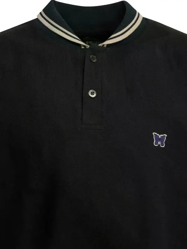 Needles Butterfly-embroidered Tipped Polo Shirt