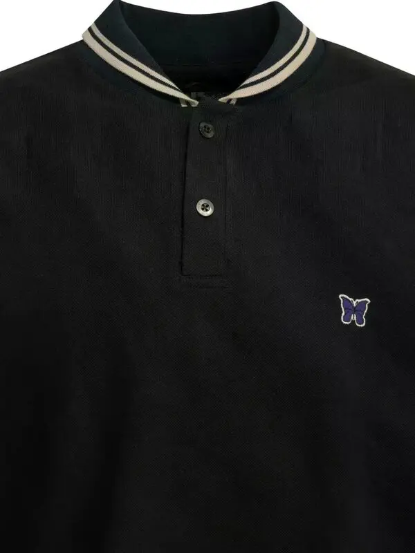 Needles Butterfly-embroidered Tipped Polo Shirt