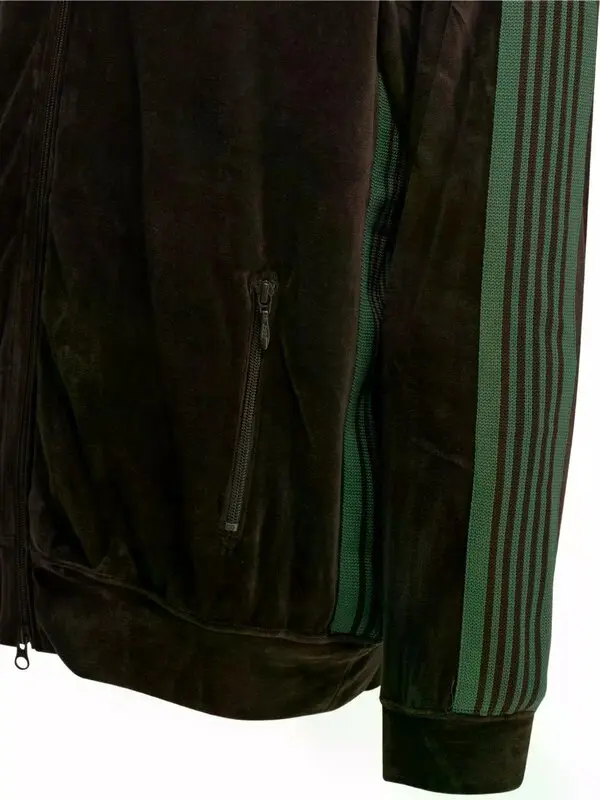 Needles Track Side-stripe Zip-up Cotton Sweatshirt