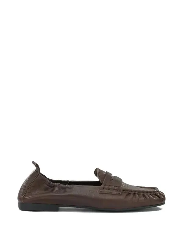 SUMMERY COPENHAGEN Ruched Leather Loafers