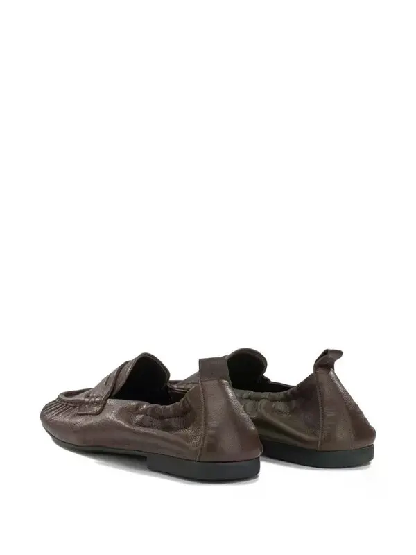 SUMMERY COPENHAGEN Ruched Leather Loafers