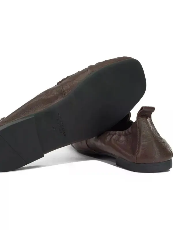 SUMMERY COPENHAGEN Ruched Leather Loafers