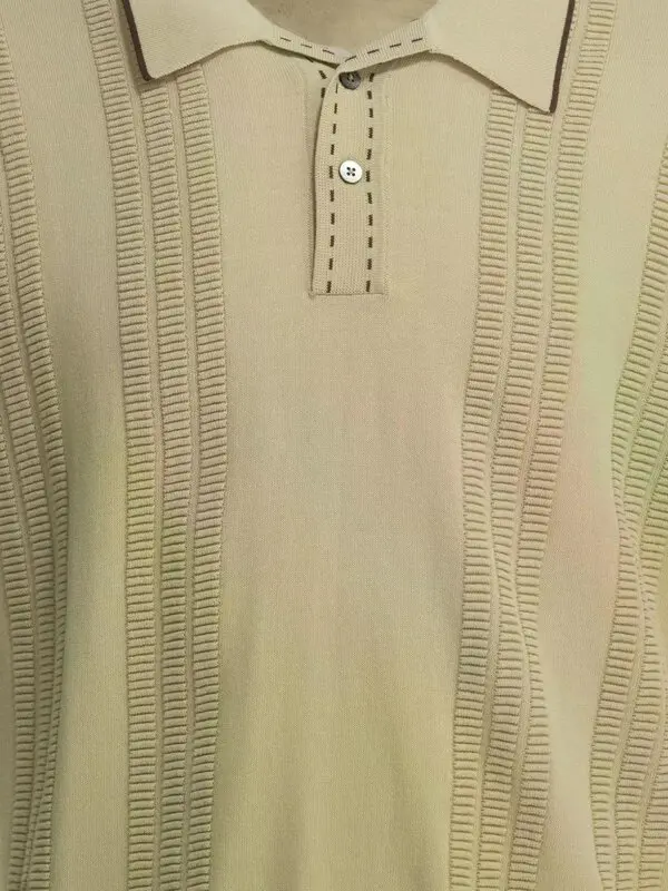 BEAMS Textured-knit Polo Shirt