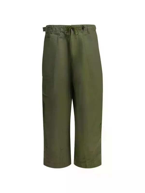 Needles Fatigue Drawstring Waist Wide-leg Trousers - Green