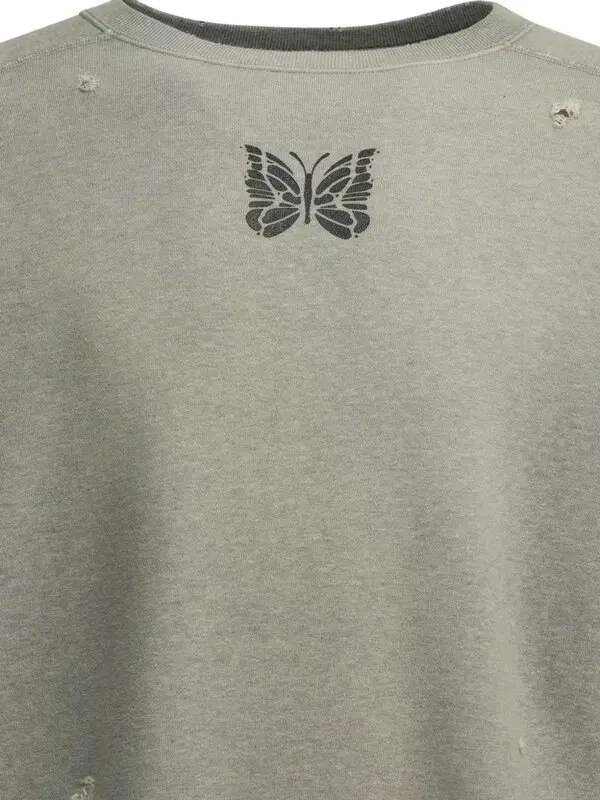 Needles Butterfly Print Distressed Sweatshirt