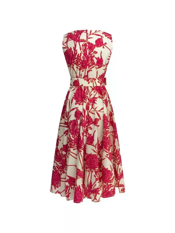 Samantha Sung Abelia Floral-print Belted Midi Dress