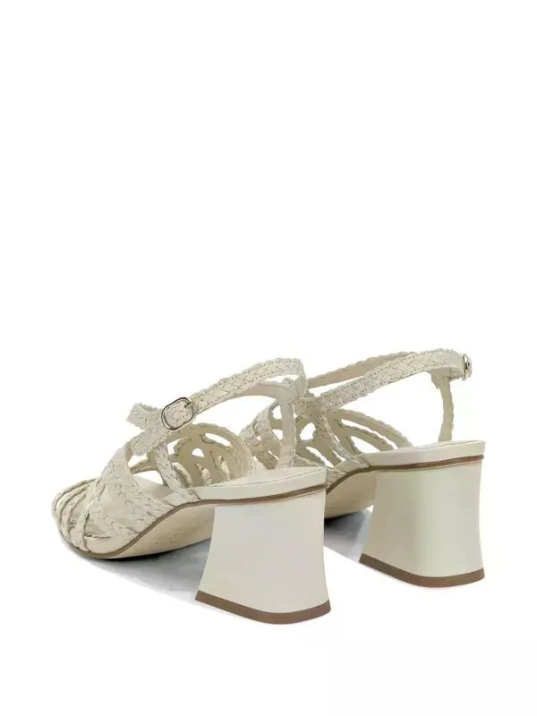 PONS QUINTANA Braided Leather Heeled Sandals