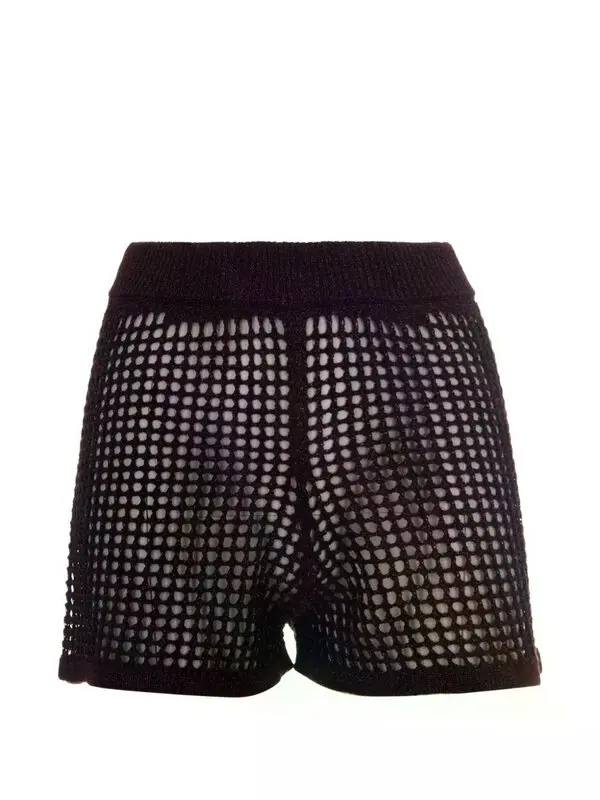 MC2 SAINT BARTH Open-knit Shorts With Lurex Detail - Black