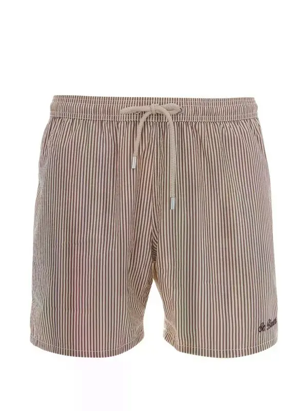MC2 SAINT BARTH Patmos Striped Swim Shorts - Brown