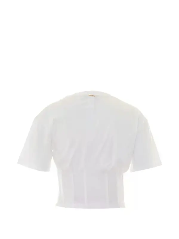 TWINSET Crew Neck T-shirt With Bustier Detailing