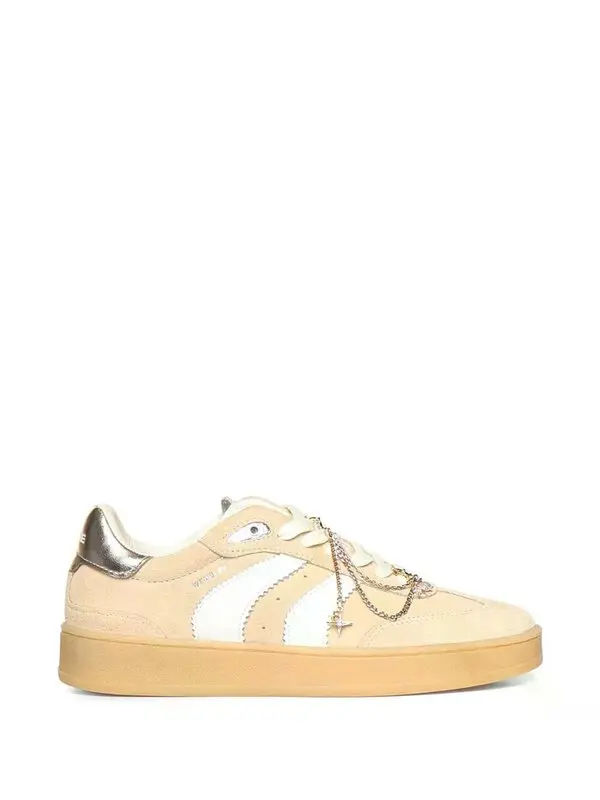 CRIME LONDON Wembley Chain-detail Suede Sneakers - Neutrals