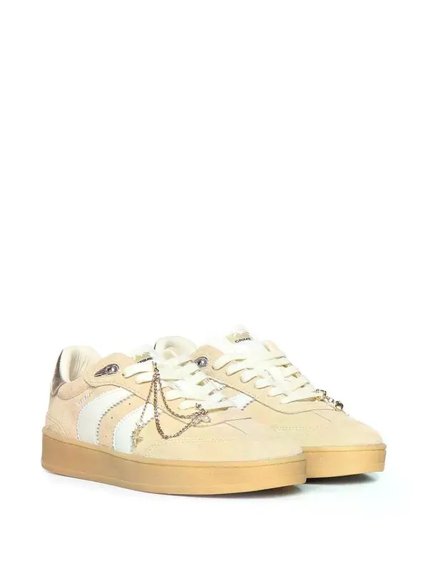 CRIME LONDON Wembley Chain-detail Suede Sneakers