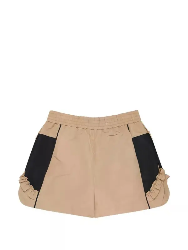 Simone Rocha Ruffle-trimmed Split-hem Track Shorts - Neutrals