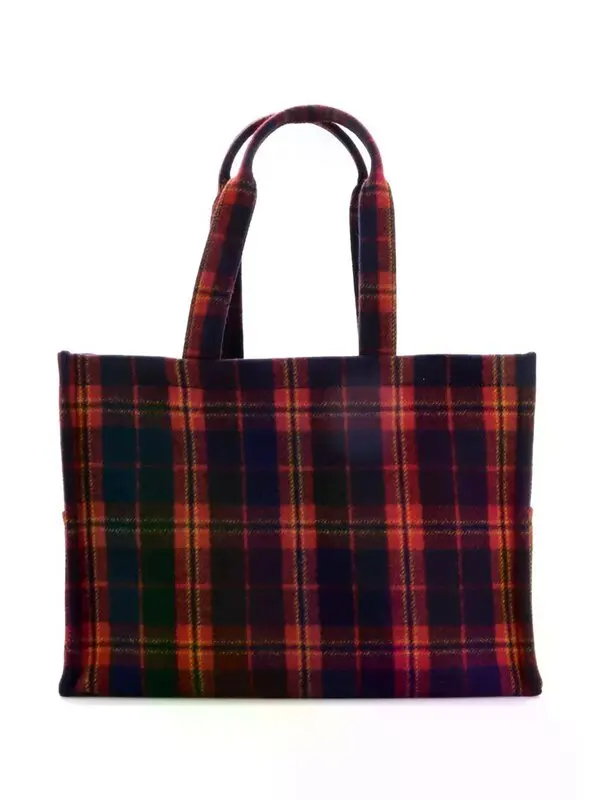 Celine Cabas Thais Tartan Wool Large Tote Bag