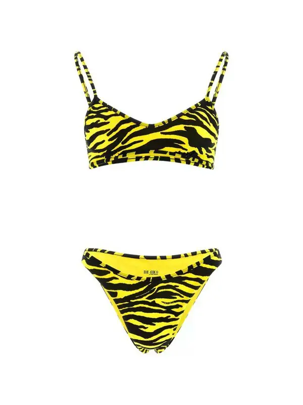Attico Il Primo Bagno" Animal-print Bikini - Yellow