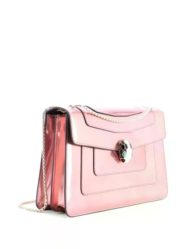 BVLGARI Serpenti Forever Metallic Leather Medium Shoulder Bag