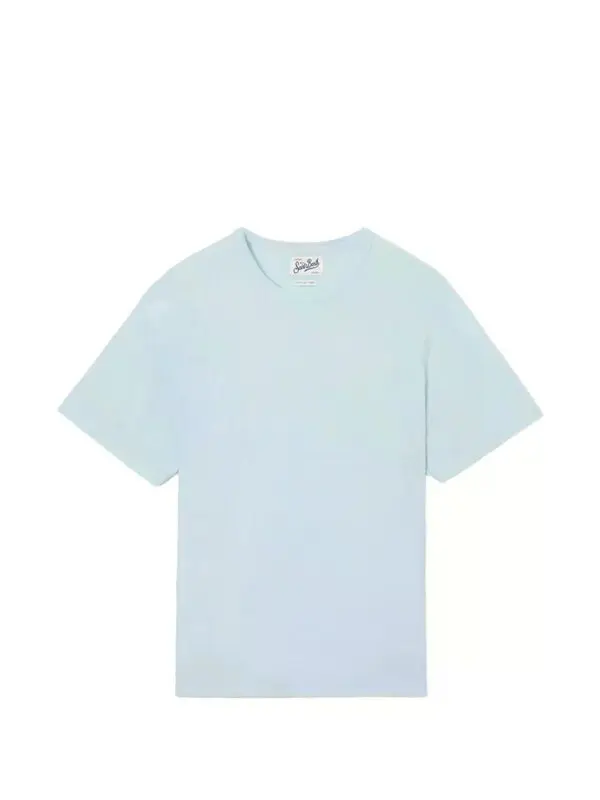 MC2 SAINT BARTH Gary Cotton Terry-effect T-shirt With Logo Embroidery - Blue