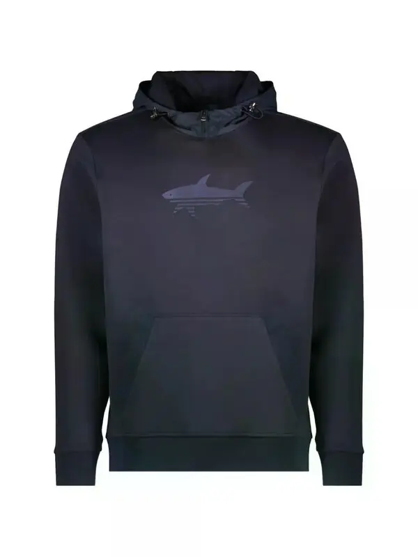 Paul & Shark Logo Detail Drawstring Hoodie - Blue
