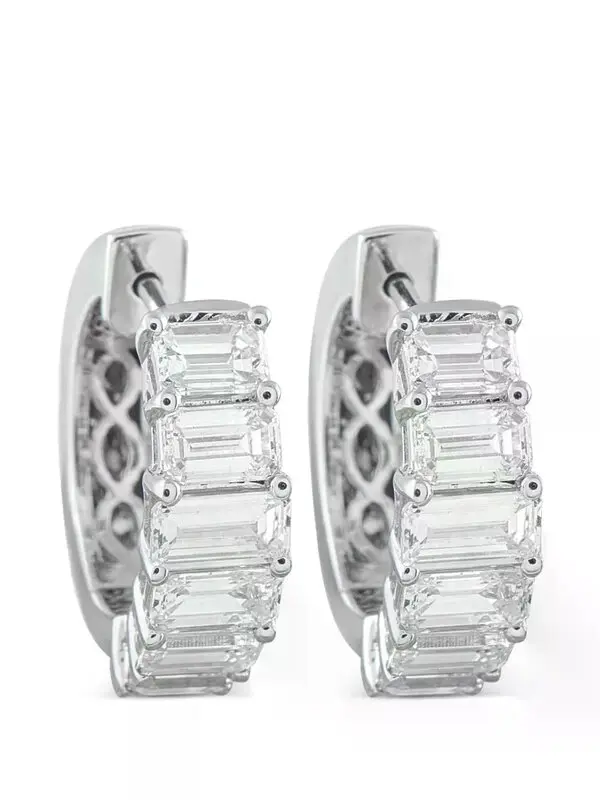 LB EXCLUSIVE 1.85 Carat Diamond Hoop Earrings - Silver