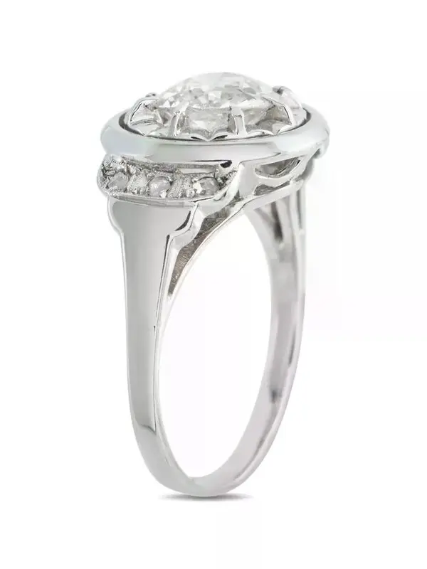 LB EXCLUSIVE 1.10 Carat Diamond Art Deco Ring In 18k Gold