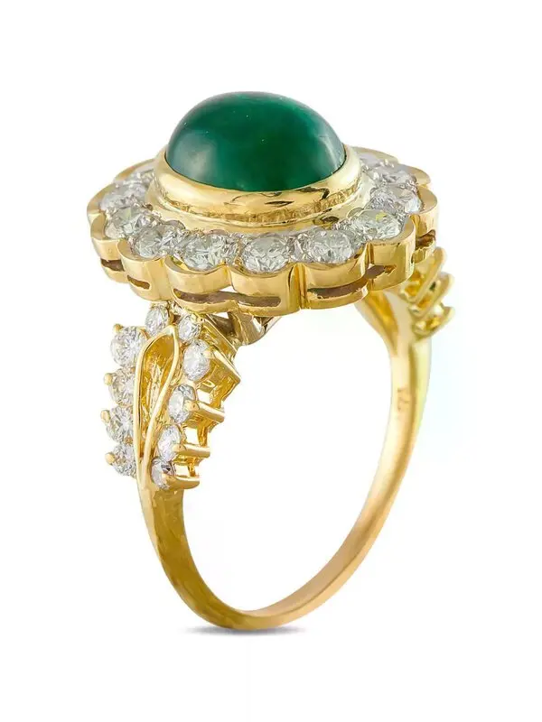 LB EXCLUSIVE Emerald And Diamond Ring In 18k Yellow - Gold
