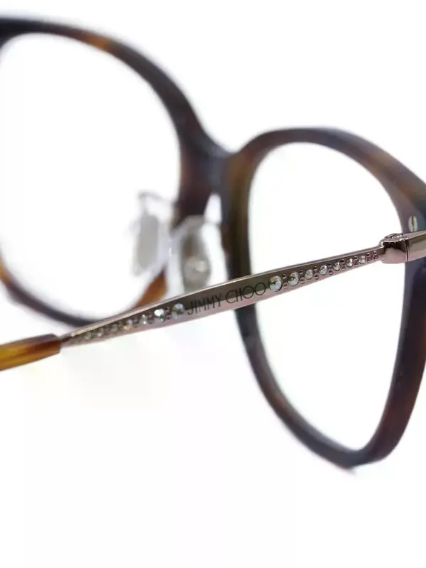 JIMMY CHOO Crystal-embellished Rectangle-frame Glasses