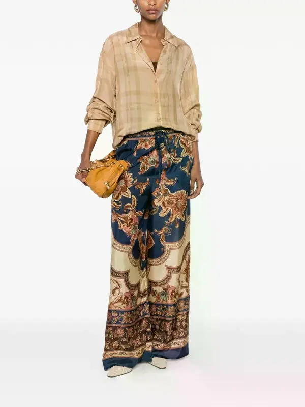 Zimmermann Aster Floral-print Drawstring Trousers
