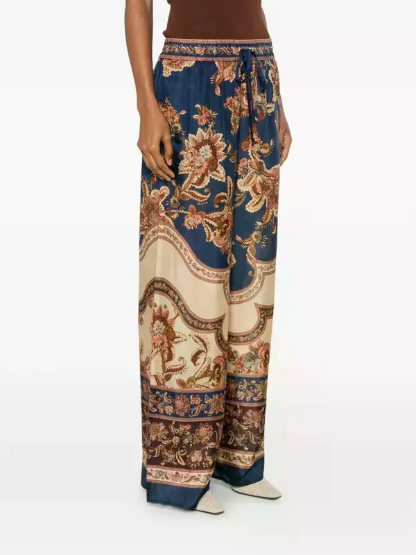Zimmermann Aster Floral-print Drawstring Trousers