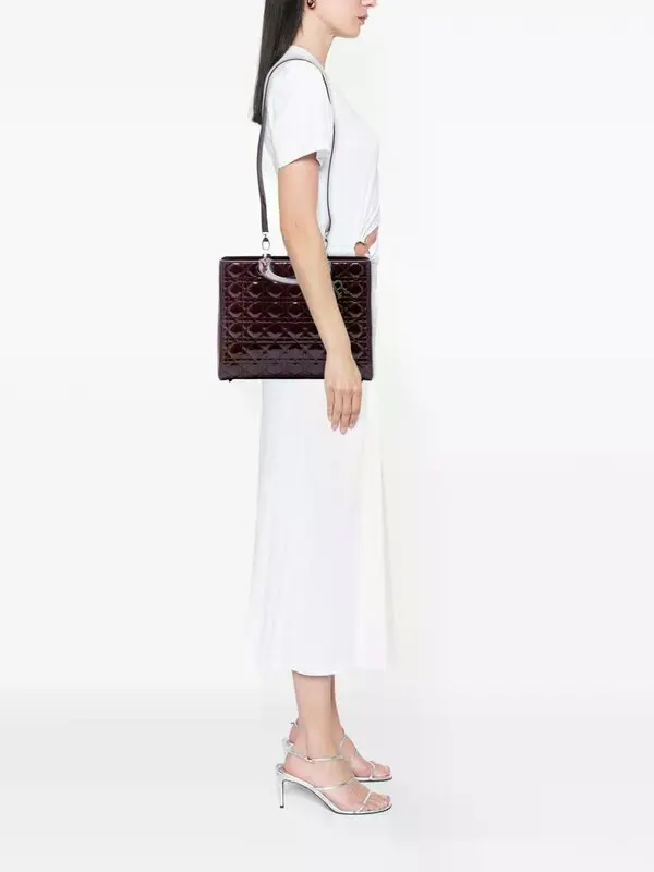Dior Large Patent Cannage Lady Satchel - Red