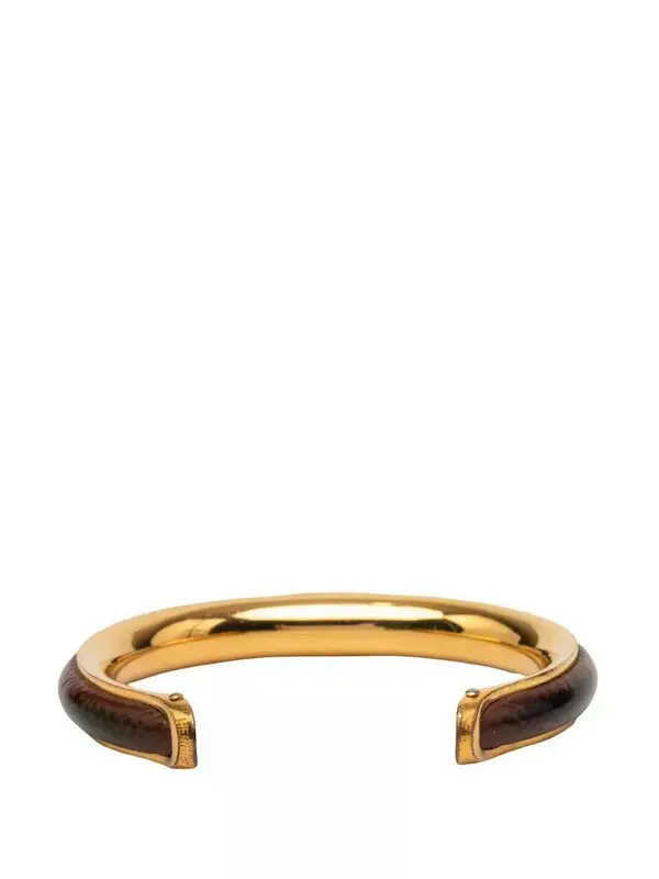 Hermès Gold Plated And Leather Cuff Bracelet