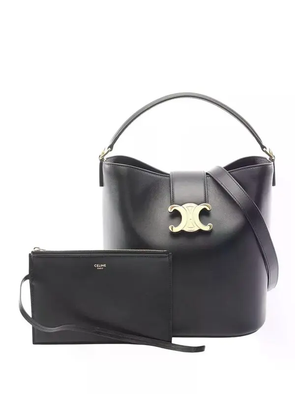 Celine Medium Louise Bucket Bag Satchel - Black
