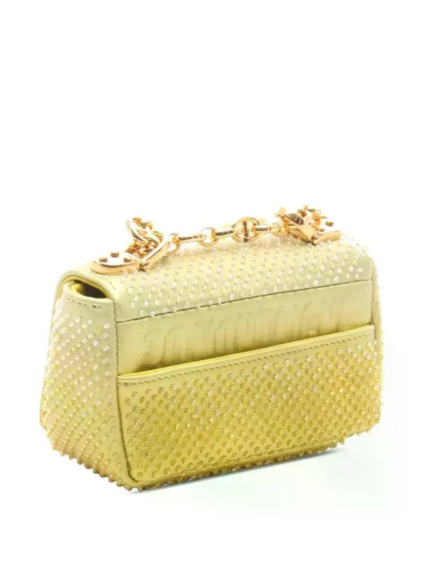 Dior Small Beaded Calfskin Cannage Caro Crossbody Bag - Yellow