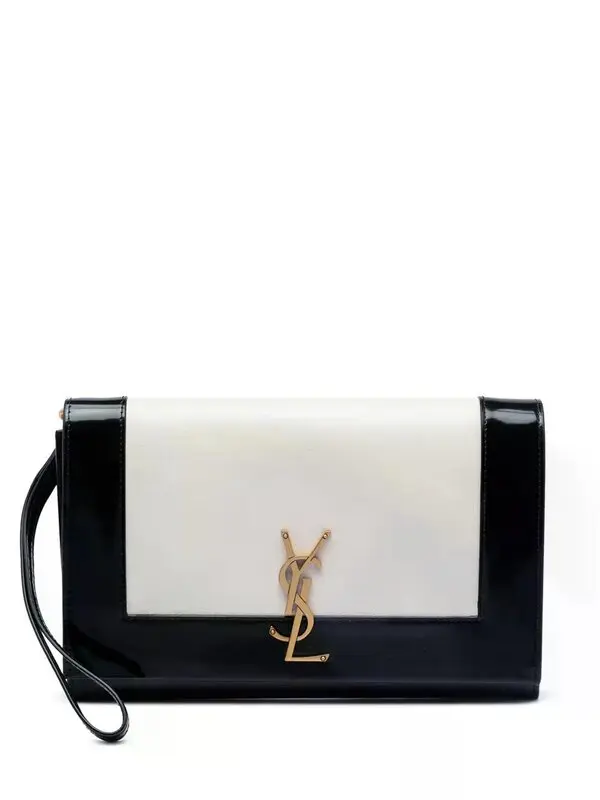 Saint Laurent Cassandre Flap Pouch Clutch Bag - White