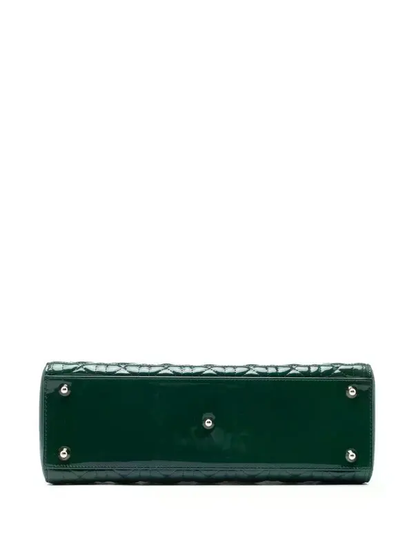 Dior Patent Cannage Lady Satchel - Green