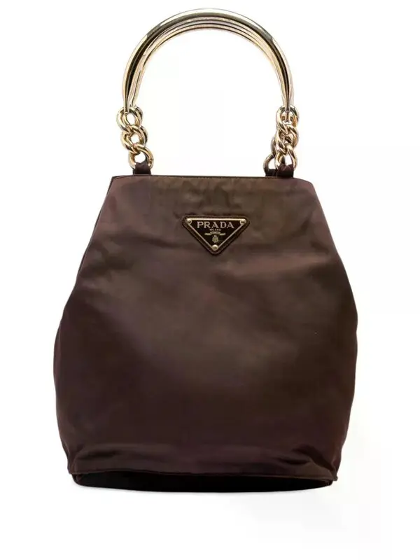 Prada Tessuto Metal Handle Bag