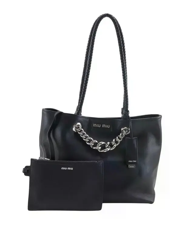 Miu Miu Leather Chain Tote Bag