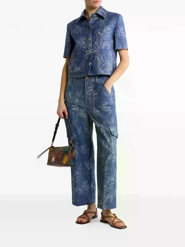 Etro Paisley Jacquard Cropped Jeans