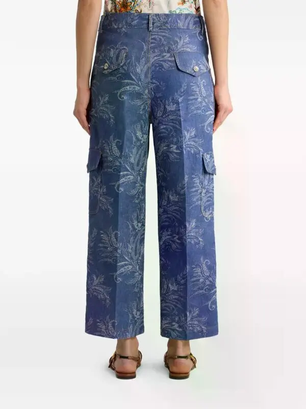 Etro Paisley Jacquard Cropped Jeans