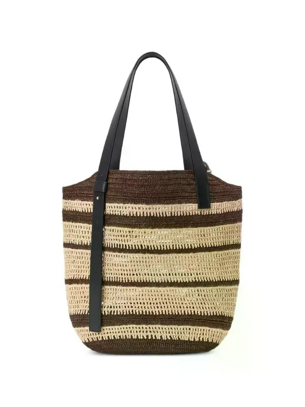 Loewe Woven Raffia Shoulder Bag - Brown