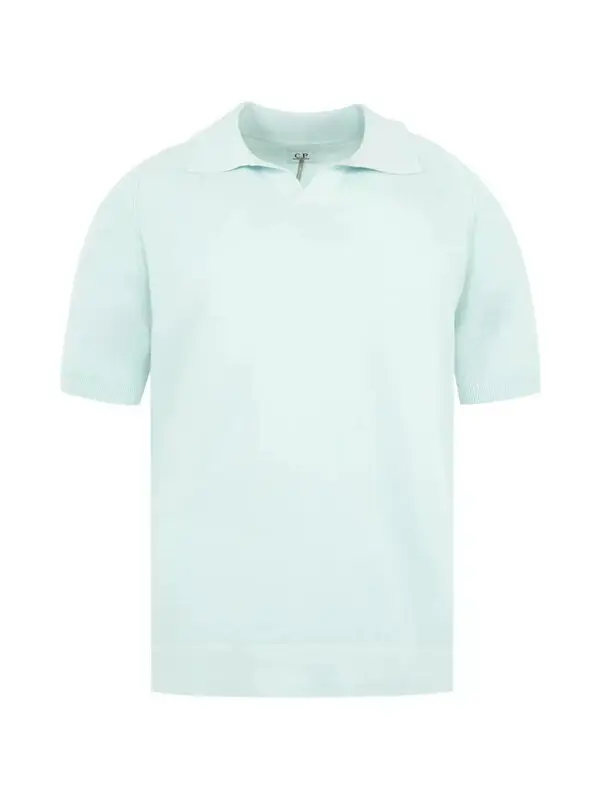 C.P. COMPANY Cotton-crepe Knit Polo-collar T-shirt - Blue