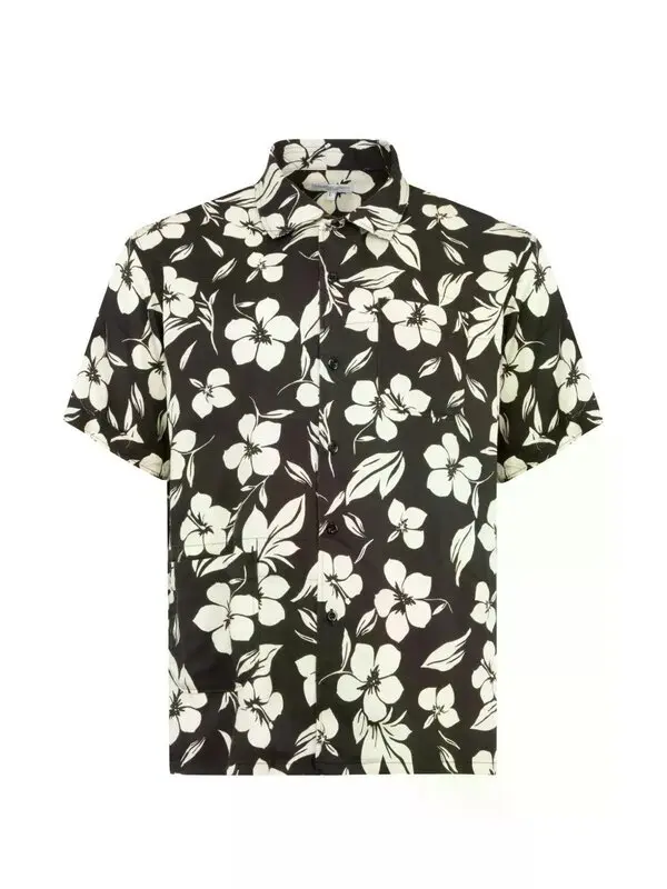 Engineered Garments Floral-print Camp Shirt - Black